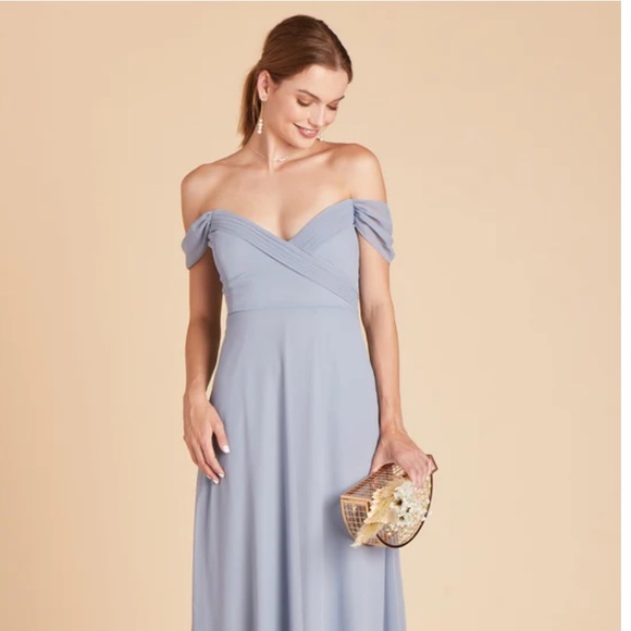 Birdy Grey | Dresses | Birdy Grey Chiffon Dusty Blue Spence Dress ...